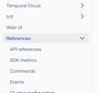 Bug Report SDK Reference Links Are Somewhat Non Discoverable Issue Temporalio