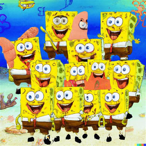 Spongebob And His 13 Balkan Clones R Dalle2