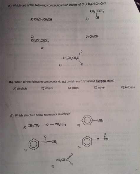 Solved Which One Of The Following Compounds Is An Isomer Of