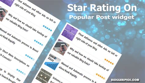 Popular Post Widget With Star Rating For Blogger Site BloggerSpice SEO Training And Money