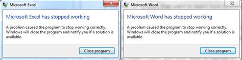 Microsoft Office Word Excel Crashing Fix KB