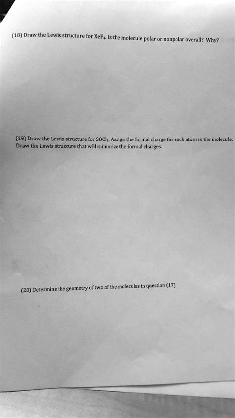 18 Draw The Lewis Structure For Xef4 Is The Molecule Polar Or