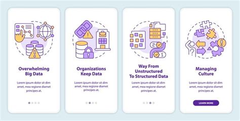 Premium Vector Data Management Challenges Onboarding Mobile App Screen