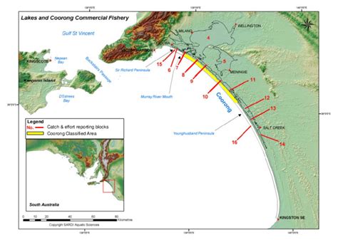 Map Of South Australia Inset Showing The Location Of The Coorong