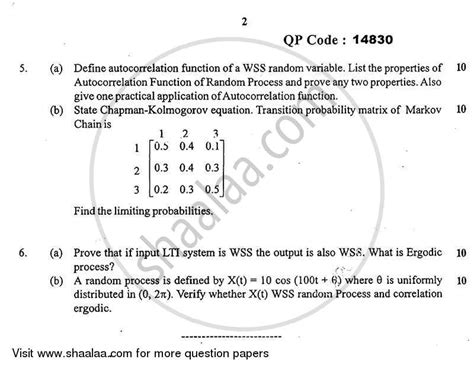 Random Signal Analysis 2014 2015 Be Electronics And Telecommunication