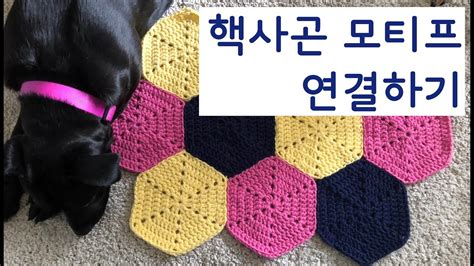 코바늘 핵사곤육각형 모양 모티프 연결하기 Youtube