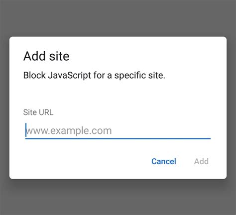 now block javascript for specific sites in chrome 75 beta on android