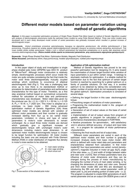 Pdf Different Motor Models Based On Parameter Variation Using Method