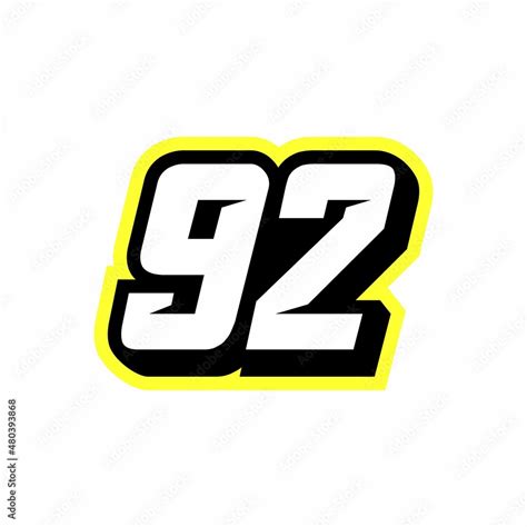 Racing Number 92 Logo Design Inspiration Stock Vector Adobe Stock