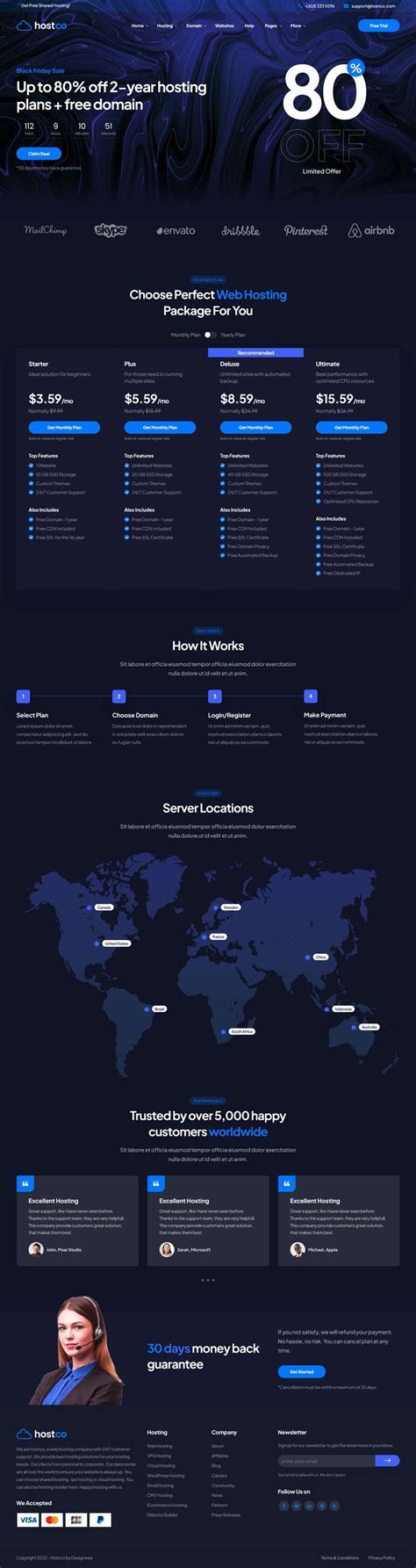 Hostco Premium Web Hosting Template Website Design Inspiration Web