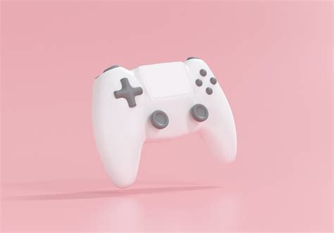 3d 흰색 게임 패드 조이스틱 컨트롤러 엔터테인먼트 게임 플레이 기호 3d 렌더링 그림 프리미엄 사진