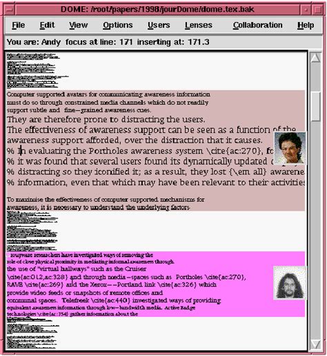Current Projects Distortion Oriented Workspace Awareness