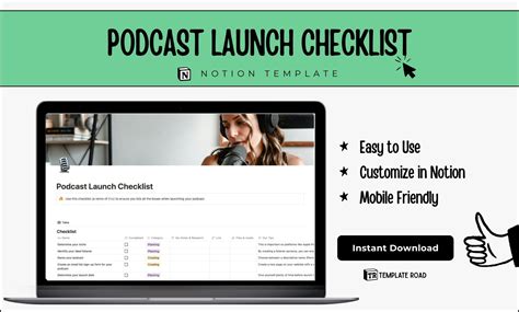 Notion - Podcast Launch Checklist Template - Template Road