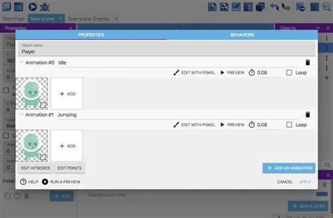 Animate The Playable Character Gdevelop Documentation
