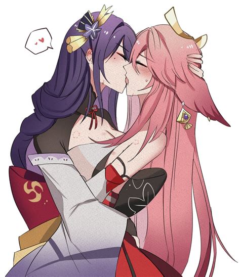 Raiden Shogun And Yae Miko Genshin Impact Drawn By Rudang Danbooru