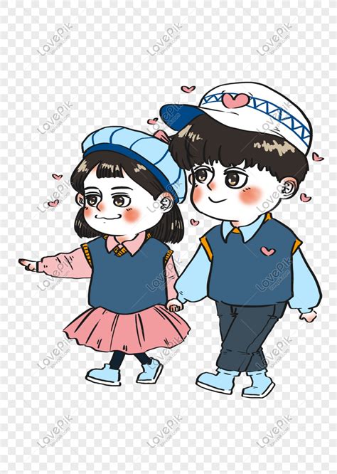 발렌타인 데이 달콤한 사랑 귀여운 커플 로맨틱 축제 만화 캐릭터 Png 일러스트 무료 다운로드 Lovepik