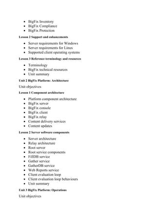 IBM BigFix Online Training PDF Operating Systems Computer Software And Applications
