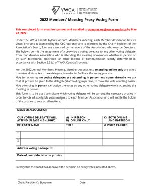 Fillable Online 2020 Proxy Voting FORM Fax Email Print PdfFiller