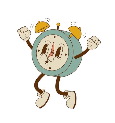 Premium Photo Funny Retro Alarm Clock Mascot For Poster Banner Print Cartoon Wake Up Clock