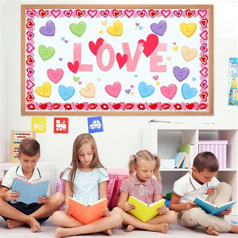 72 Feet Valentines Day Bulletin Board Borders Sweet Kiss Lip Print