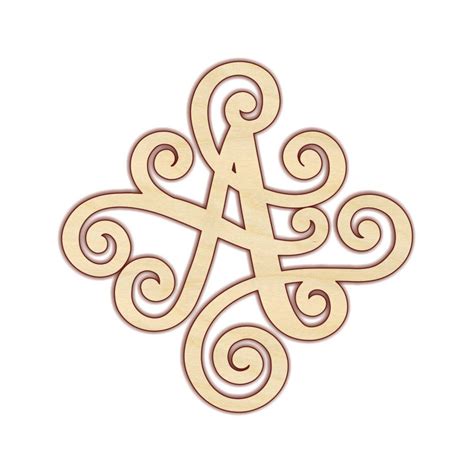 Fancy Scroll Initial Monogram Unfinished Initial Monogram Etsy