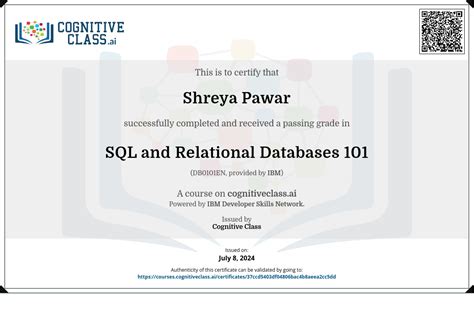 ibm db0101en certificate cognitive class