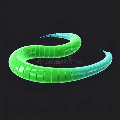 A Digital Rendering Of A Segmented Spiraling Structure Colored In Shades Of Green And Blue