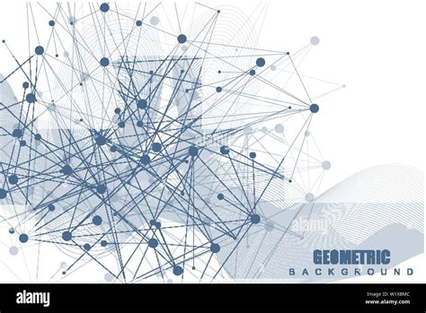 Geometric Abstract Background With Connected Line And Dots Structure