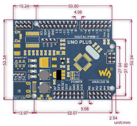 Arduino Uno R3开发版尺寸 Arduino