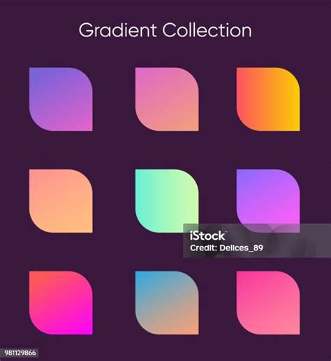 그라데이션 샘플 세트입니다 포스터 배너 전단지 및 프레 젠 테이 션에 대 한 화려한 그라데이션 세련 된 부드러운 색상입니다 화면