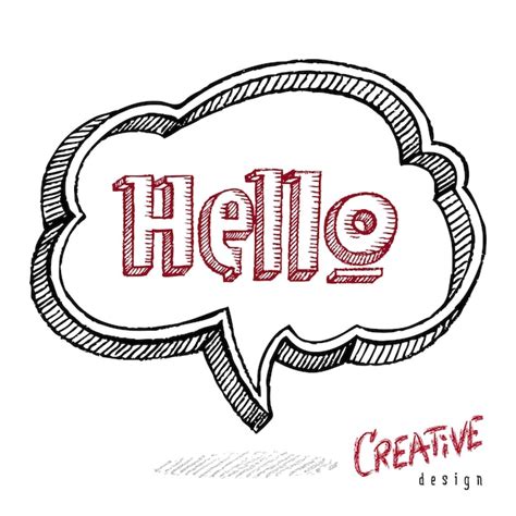 Premium Vector | Speech bubble lettering hello
