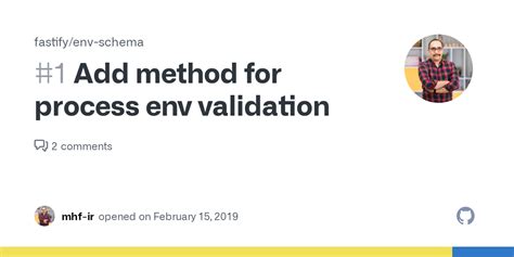 Add Method For Process Env Validation Issue Fastify Env Schema Github