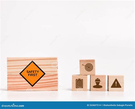 Zero Accident Concept On Wooden Blocks With Icons Against White