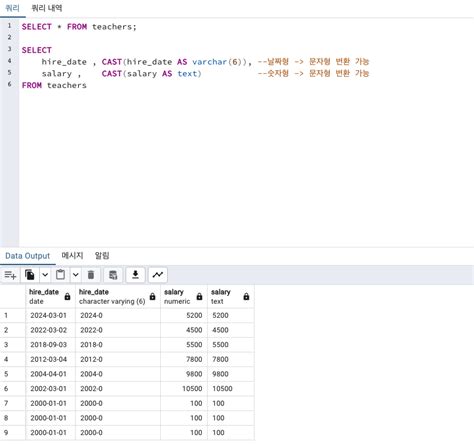 Postgresql실용 4데이터 타입문자형 숫자형 날짜형 Json 그 외 그리고 Cast As 데이터 타입 변환