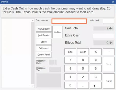 Manual Entry Of Eftpos Card Number On Till Window In Minfos Help Centre