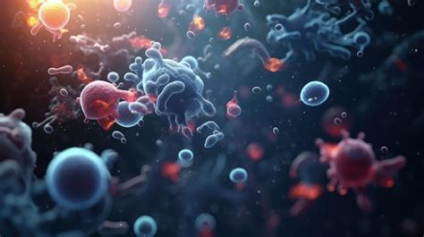 Premium Ai Image Close Up Of Microscopic Bacteria Illustration Scientific Gut Bacteria