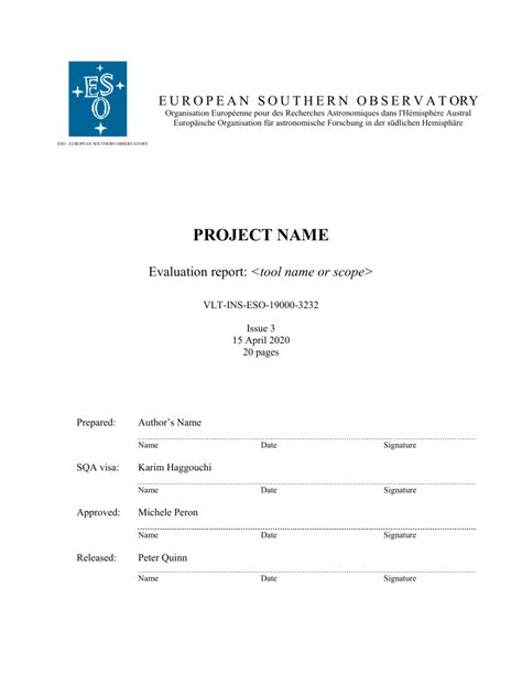 Evaluation Report Template
