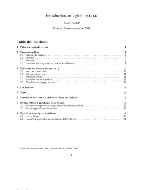 matlab pdf structure de contrôle matlab
