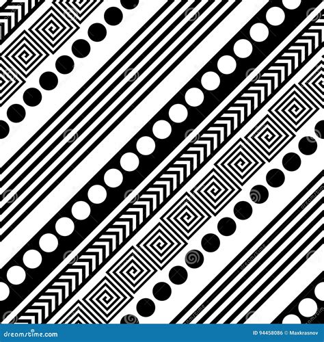 Seamless Diagonal Stripe And Circle Pattern Stock Vector Illustration