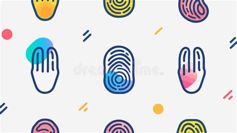 Fingerprint Icon For Identity Verification In Modern Design Stock Vector Illustration Of