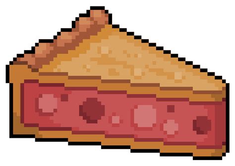 Pixel Art Apple Pie Slice Of Pie Vector 8bit Game Item On White