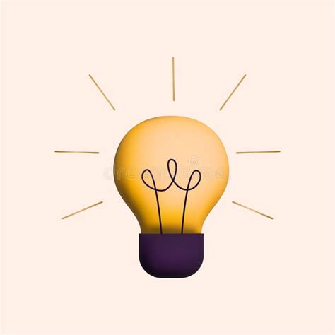 3d Light Bulb With Rays Shine Energy Creative Thinking And Idea
