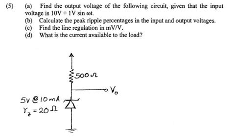 find the output voltage of the following circuit