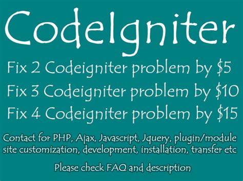 Fix Any Issue In Codeigniter Framework By Madankundu Fiverr