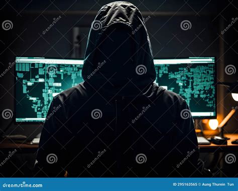 A Hacker Using Digital Codes Stock Illustration Illustration Of