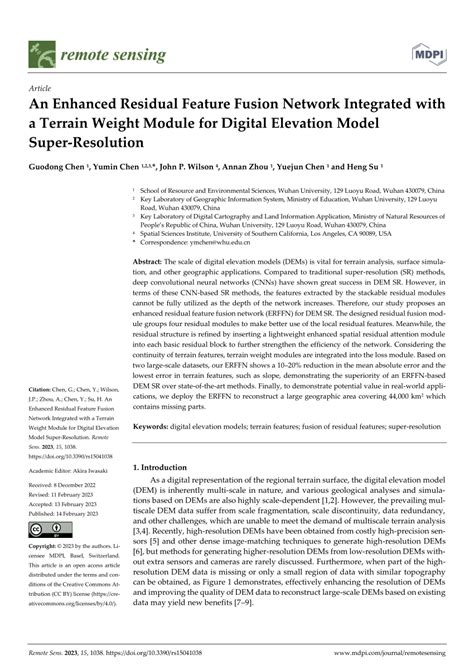 pdf an enhanced residual feature fusion network integrated with a