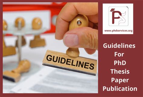 Guidelines For Phd Thesis Paper Publication Reputed Journals