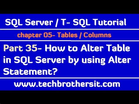 How To Alter Table In SQL Server By Using Alter Statement SQL Server TSQL Tutorial Part