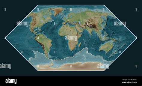 Antarctica Tectonic Plate On The Wiki Style Elevation Map In The Eckert I Projection Centered