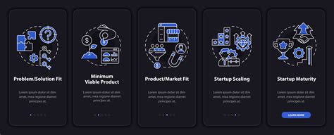 Startup Lifecycle Dark Onboarding Mobile App Page Screen 3329668 Vector